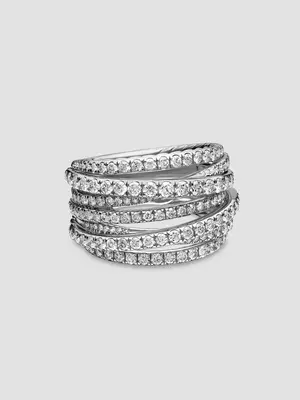 David Yurman Pavé Crossover Ring In 18k - Diamond