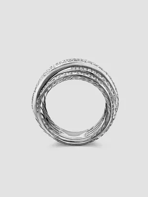 David Yurman Pavé Crossover Ring In 18k - Diamond