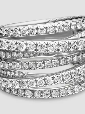 David Yurman Pavé Crossover Ring In 18k - Diamond