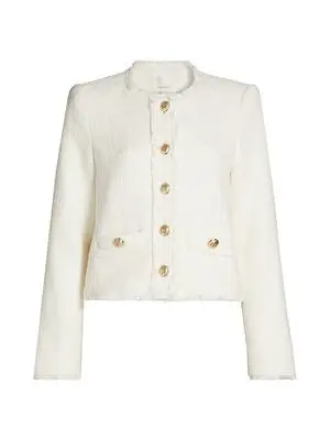 Cinq À Sept Christie Cotton Tweed Jacket Gardenia
