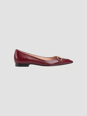 Gucci Erin Leather Ballet Flats - Red
