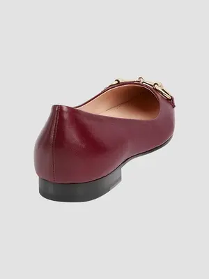 Gucci Erin Leather Ballet Flats - Red
