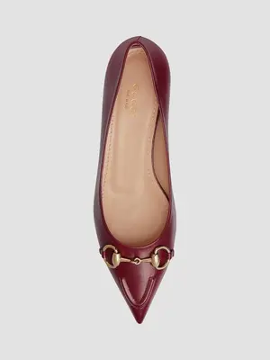 Gucci Erin Leather Ballet Flats - Red