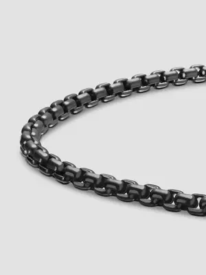 David Yurman Box Chain Bracelet In Stainless Steel And Sterling
