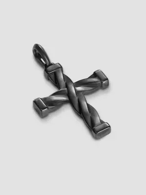 David Yurman Dy Helios Cross Pendant In Titanium, 48mm