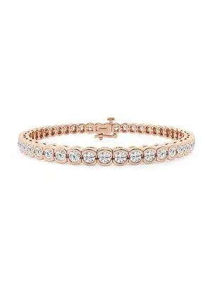 Saks Fifth Avenue Collection 14k Rose Gold & Round Lab-grown Diamond Bezel Tennis Bracelet/1.00-10.00 Tcw - 8 Tcw