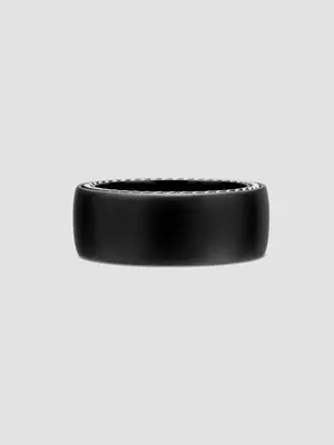 David Yurman Streamline Band Ring In Titanium, 9mm - Black