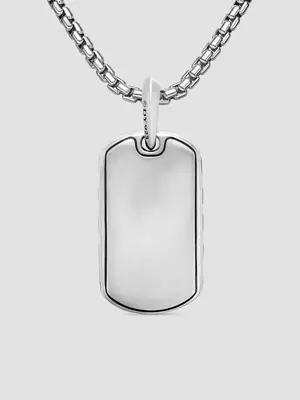 David Yurman Sculpted Cable Tag In Sterling 27mm