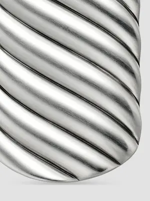 David Yurman Sculpted Cable Tag In Sterling 42mm