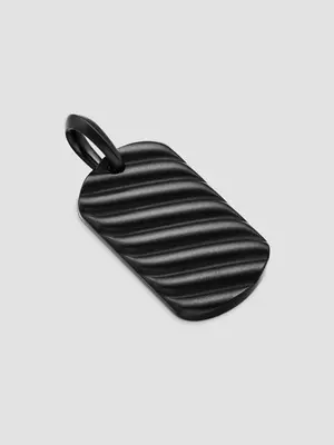 David Yurman Sculpted Cable Tag In Titanium, 27mm