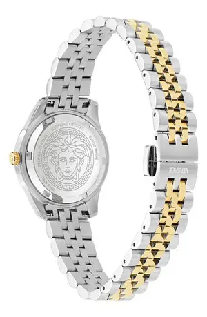 Versace Greca Time Bracelet Watch - Ip Two Tone Green