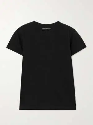 Another Tomorrow Stretch Organic Cotton And Lyocell-blend Jersey T-shirt - Black