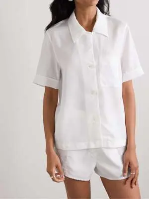 CDLP Lyocell Pajama Shirt - White