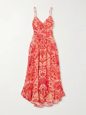 Farm Rio Jaipur Ruched Printed Maxi Dress