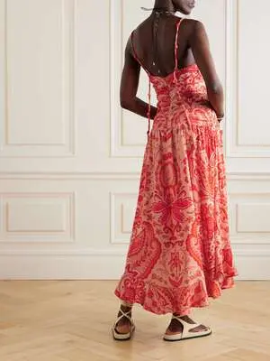Farm Rio Jaipur Ruched Printed Maxi Dress