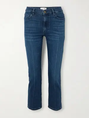 FRAME Le High Cropped Slim-leg Jeans - Blue