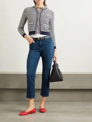 FRAME Le High Cropped Slim-leg Jeans - Blue