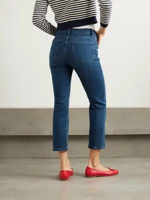 FRAME Le High Cropped Slim-leg Jeans - Blue