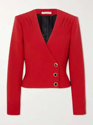 Alessandra Rich Cropped Grain De Poudre Jacket