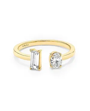 VRAI Mixed Lab-grown Diamond Cuff Ring - K Yellow Gold