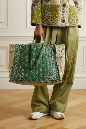 CALL IT BY YOUR NAME Maxi Cabas Reversible Paisley-print Tote