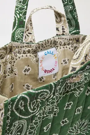 CALL IT BY YOUR NAME Maxi Cabas Reversible Paisley-print Tote