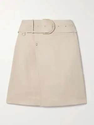 Burberry Belted Twill Skirt
