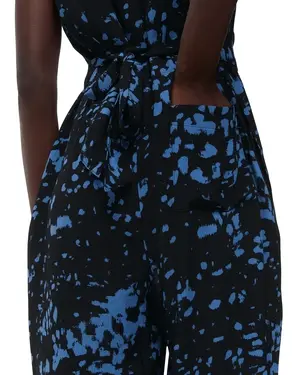 Whistles Smudged Spot Drew Jumpsuit - Black/multi