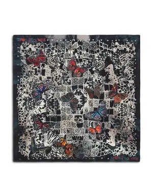 Zadig&Voltaire Blondie 70 Butterfly Silk Scarf - Black/multi