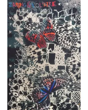 Zadig&Voltaire Blondie 70 Butterfly Silk Scarf - Black/multi