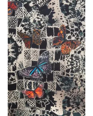 Zadig&Voltaire Blondie 70 Butterfly Silk Scarf - Black/multi