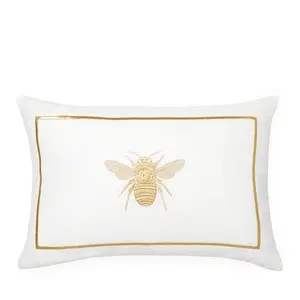 SFERRA Ronzio Decorative Pillow, 12 X 18 - White/gold
