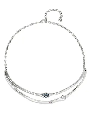 UNODE50 Rigid Crystal Collar Necklace - Silver