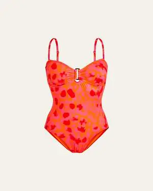 Vilebrequin Abstract Leopard Printed One-piece Swimsuit - Abricot