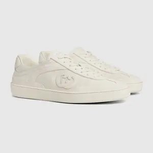 Gucci S G75 Suede Sneakers - White