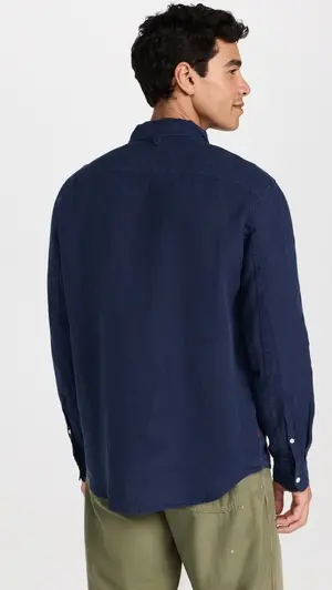 ALEX MILL Mill Shirt In Linen - Navy