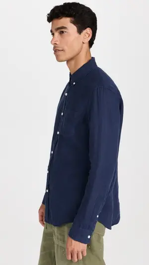 ALEX MILL Mill Shirt In Linen - Navy