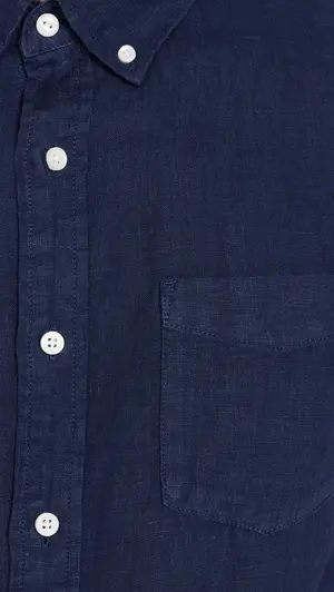 ALEX MILL Mill Shirt In Linen - Navy