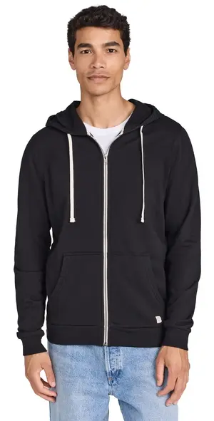 Marine Layer Afternoon Full Zip Hoodie - Black