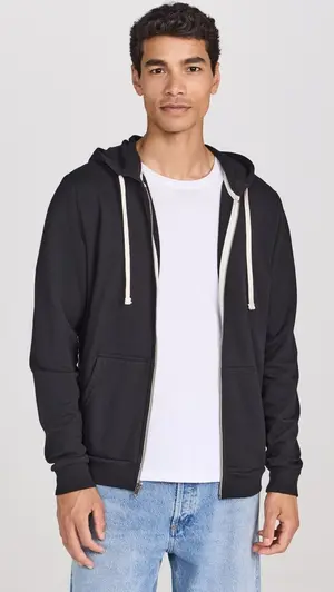 Marine Layer Afternoon Full Zip Hoodie - Black