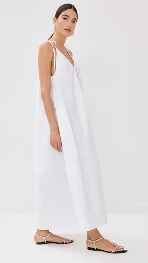 Co Gathered Maxi Dress - White