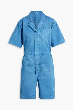ALEX MILL Cotton-blend Poplin Playsuit - Azure