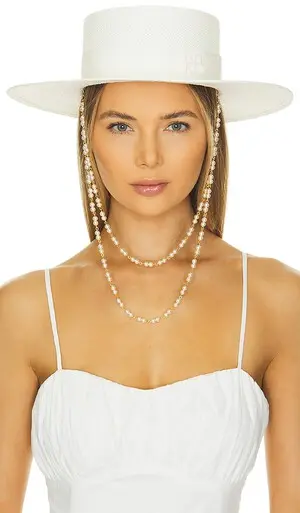 Ruslan Baginskiy Double Chain Strap Boater Hat