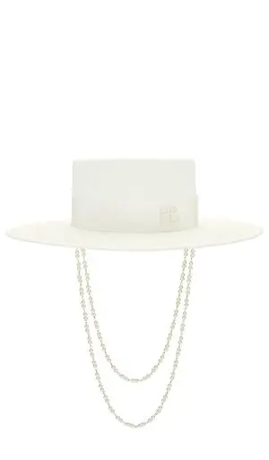 Ruslan Baginskiy Double Chain Strap Boater Hat