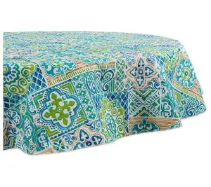 DESIGN IMPORTS Spanish Tile Vinyl Tablecloth 70 Round - One-color