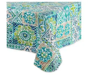 DESIGN IMPORTS Spanish Tile Vinyl Tablecloth 60 X102 - One-color