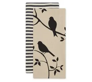 DESIGN IMPORTS Set/2 Bushel & Peck Birds Kitche N Towels - One-color