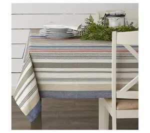 DESIGN IMPORTS Warm Stripe Tablecloth 60x104