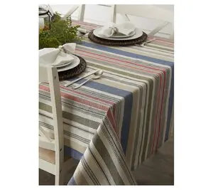 DESIGN IMPORTS Warm Stripe Tablecloth 60x104