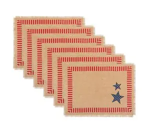 DESIGN IMPORTS Set/6 4th Of July Jute Placemats - One-color